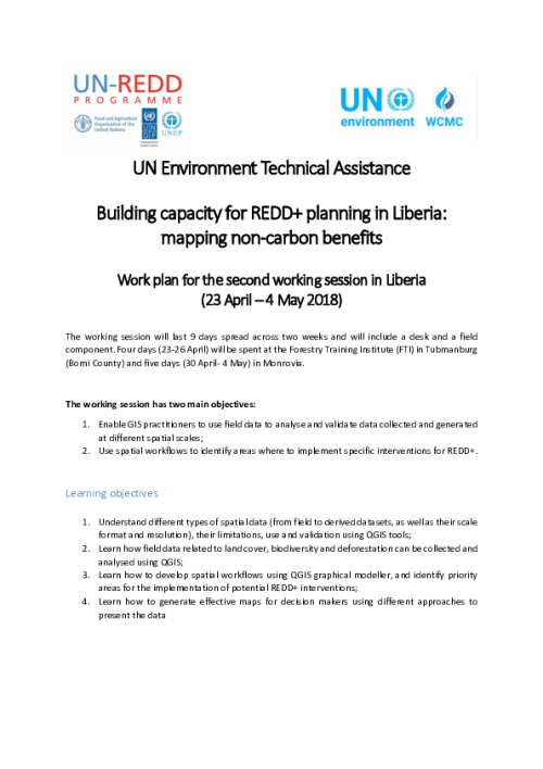 Training agenda | UNREDD Programme