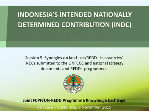 Indonesia's Intended Nationally Determined Contribution (INDC) | UNREDD ...