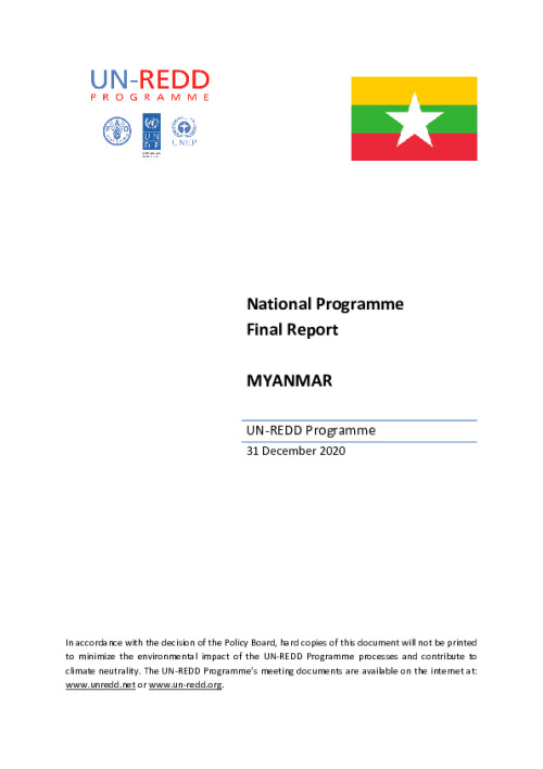 Myanmar Final NP Report (31 Dec 2020) | UNREDD Programme